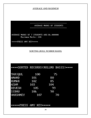Project for Student Result System | DOCX