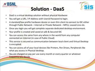Desktop as a Service DaaS in India by BSNL SIS | PPTX