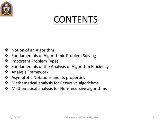 Daa unit 1 | PPTX | Programming Languages | Computing