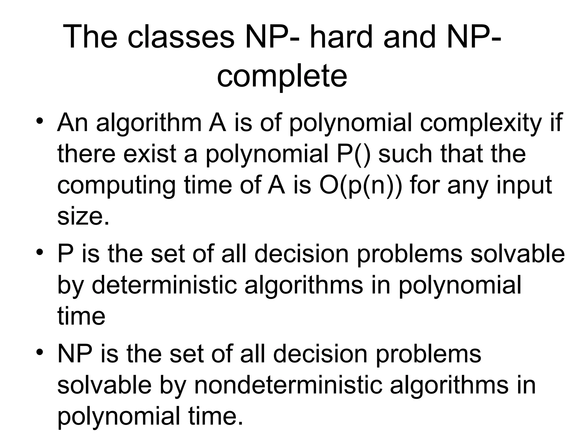 Design and analysis of algorithms Unit-V NP HARD AND NP complete | PPT