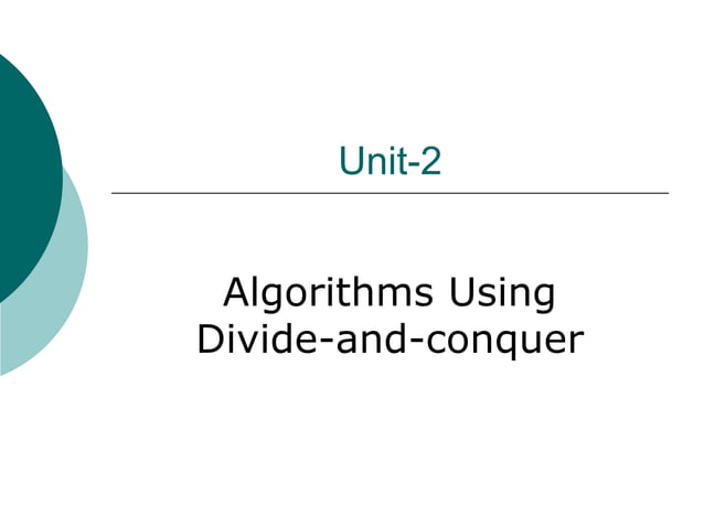 Daa unit 2 | PPTX | Computer Software and Applications | Computing