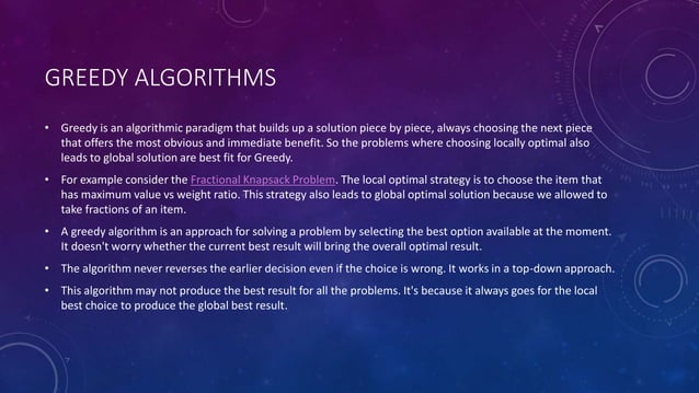 Dynamic programming, Branch and bound algorithm & Greedy algorithms | PPTX