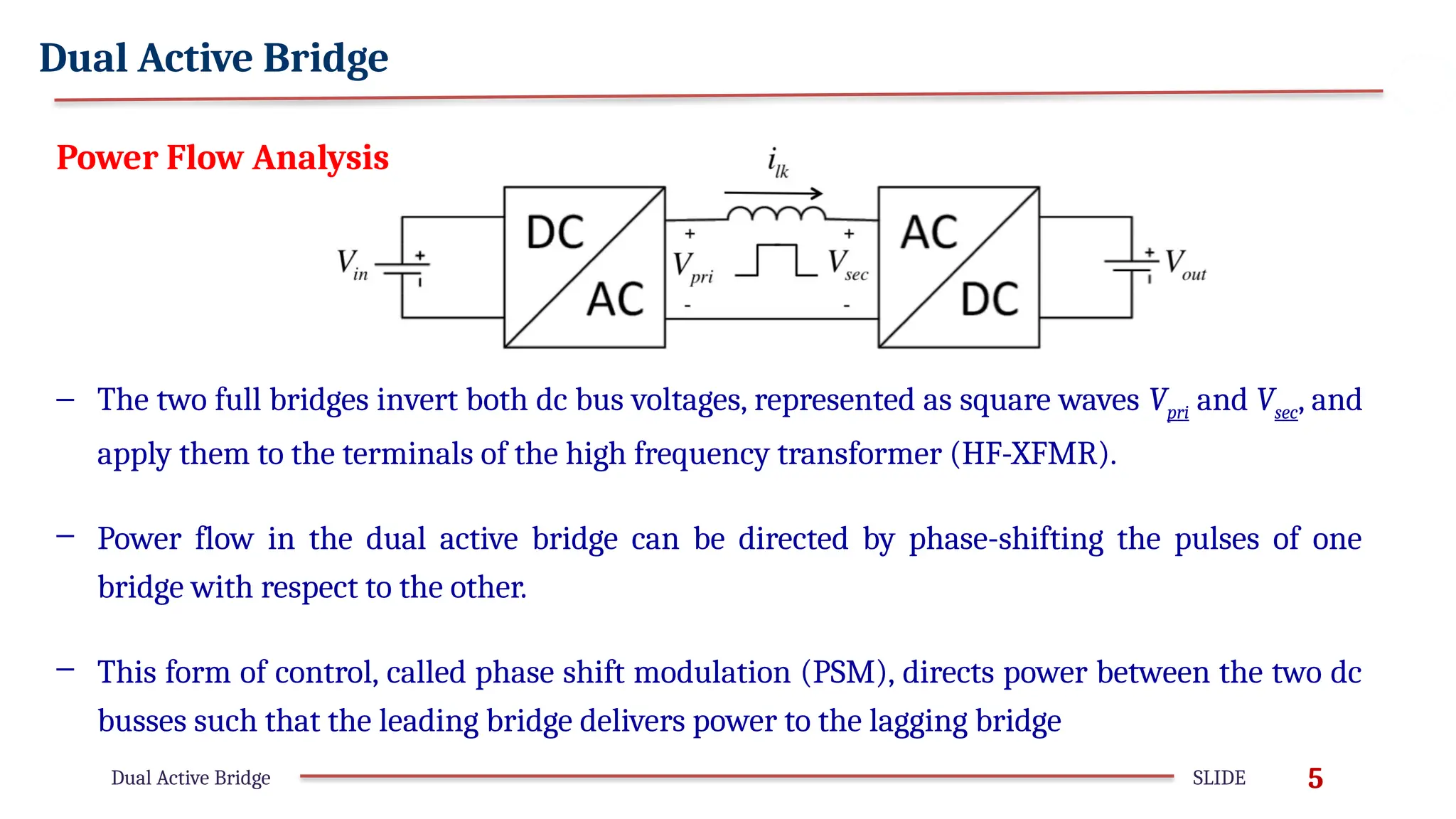Dual active Bridge presentation file eed | PPTX