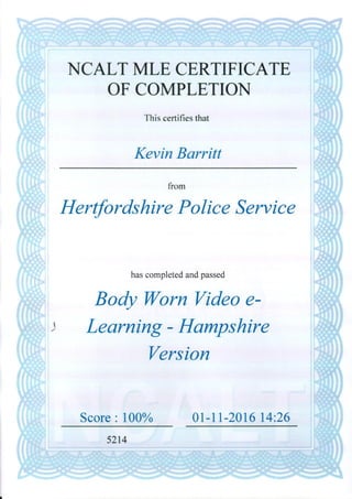 B.W.C Certificate | PDF