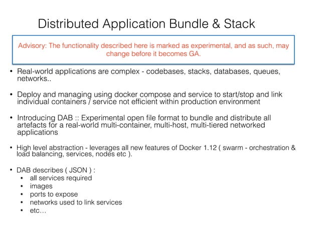 Docker Distributed application bundle & Stack - Overview | PPT