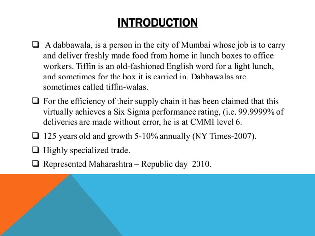 Dabbawala case study | PPTX