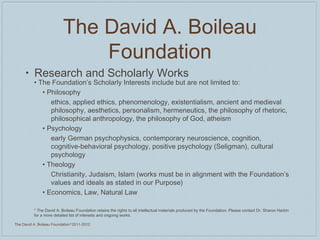 The David A. Boileau Foundation | PPT