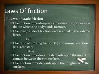 Friction Class 11 Physics | PPTX