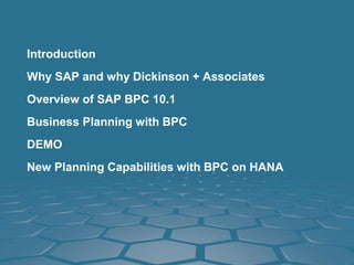 The Future of Business Planning with BPC 10.1 and SAP HANA | PPT
