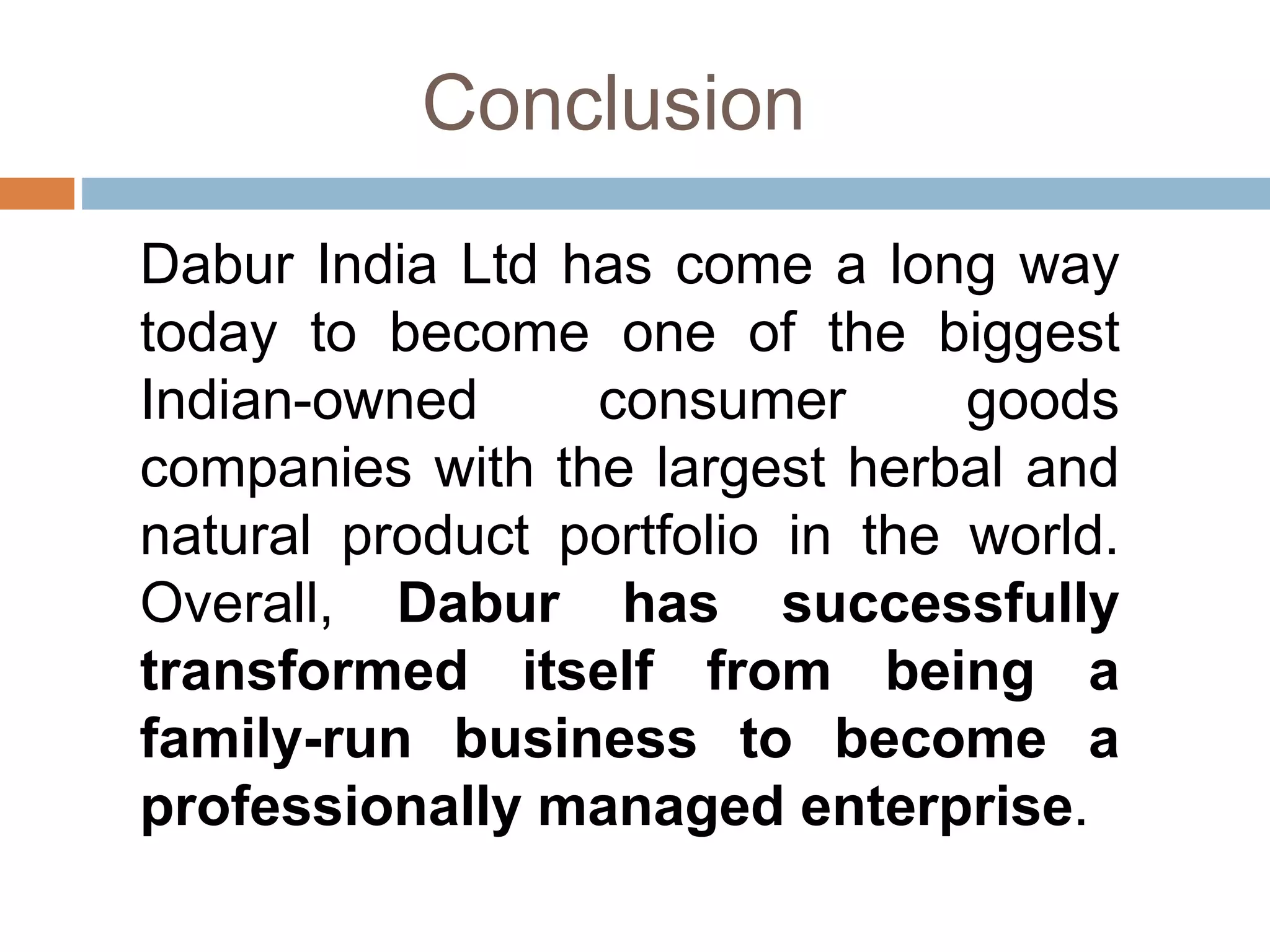 Dabur India Pvt. Ltd. | PPTX