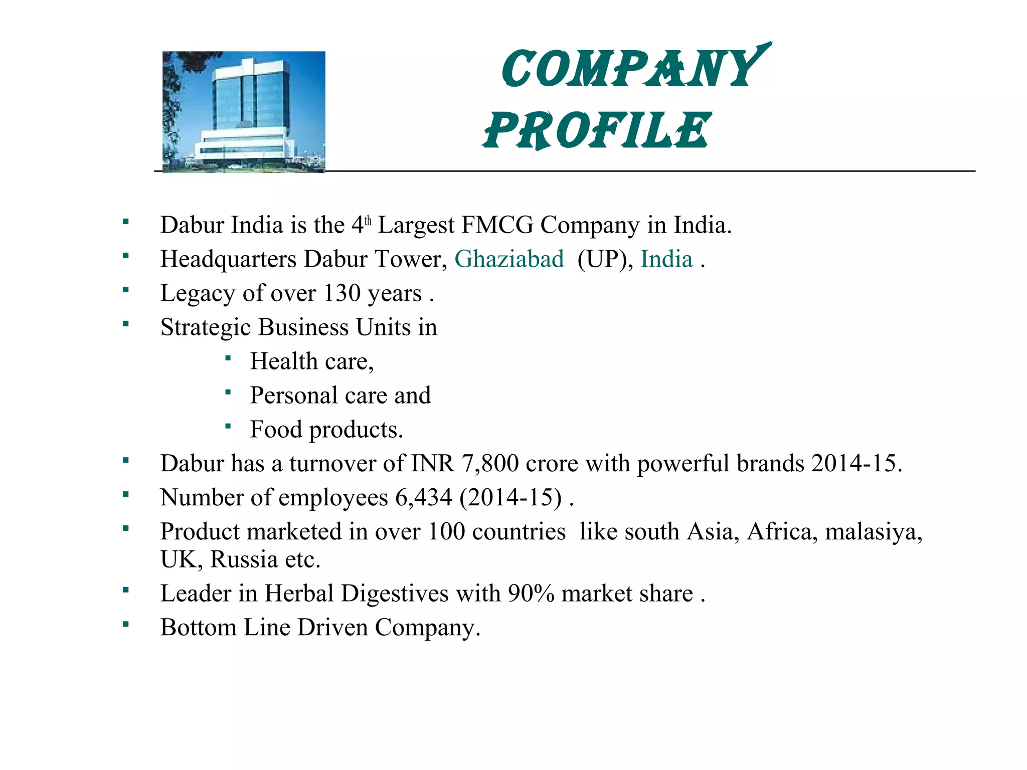Dabur company SWOT analysis | PPT