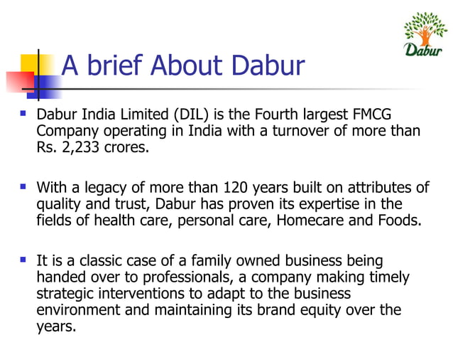 Dabur India Ltd - A Case Study | PPT
