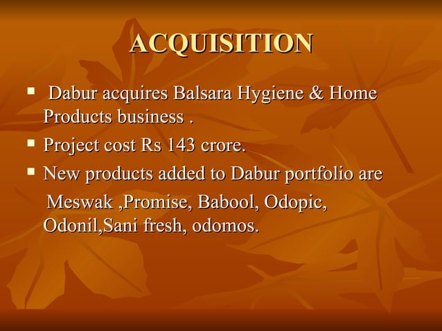 Dabur presentation gaurav 22 b | PPT | Pharmaceutical Industry | Industries