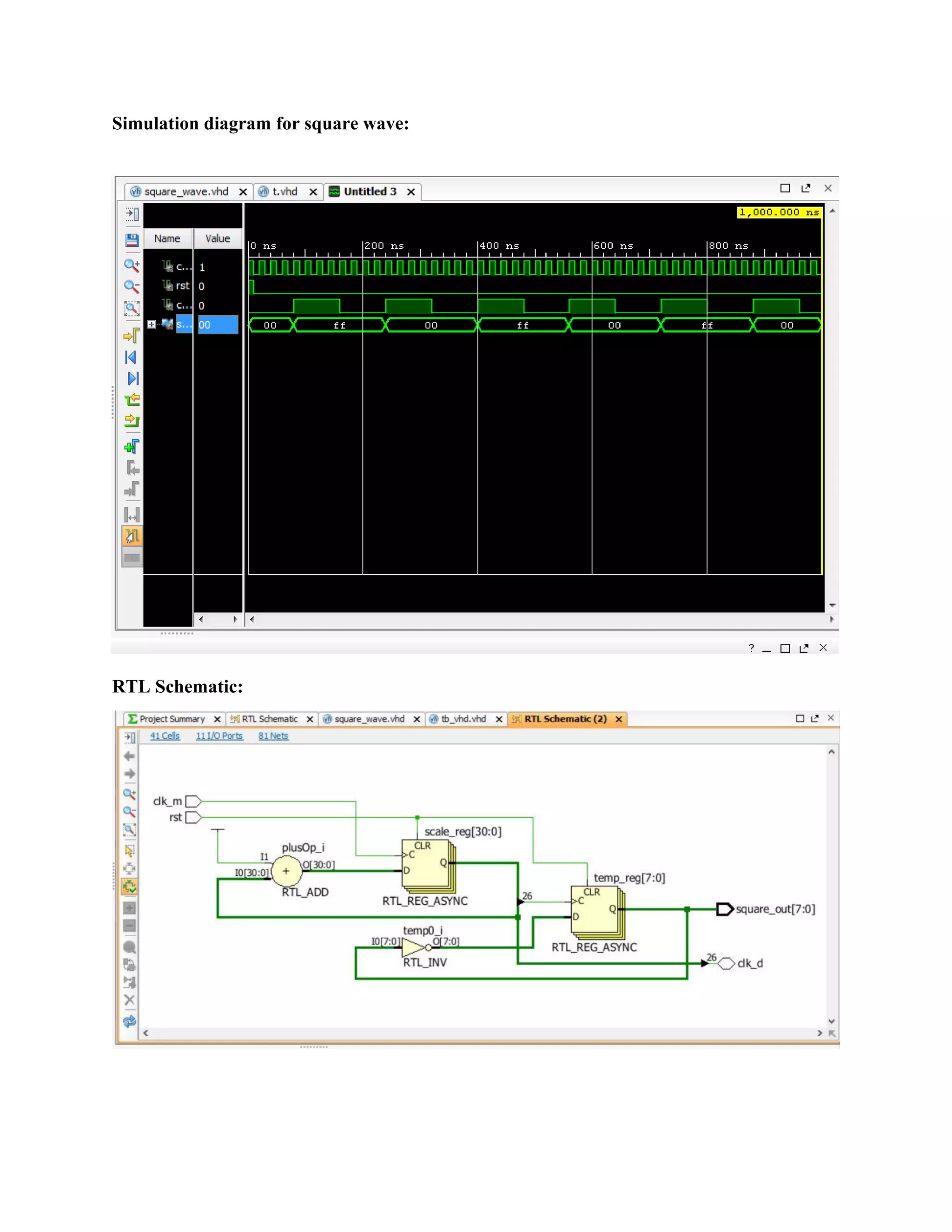 Digital to analog -Sqaure waveform generator in VHDL | PDF