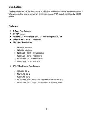Datavideo DAC-40 | PDF
