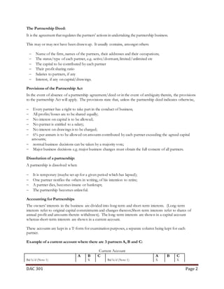 Partnership Accounting notes (Dac 301) | DOC