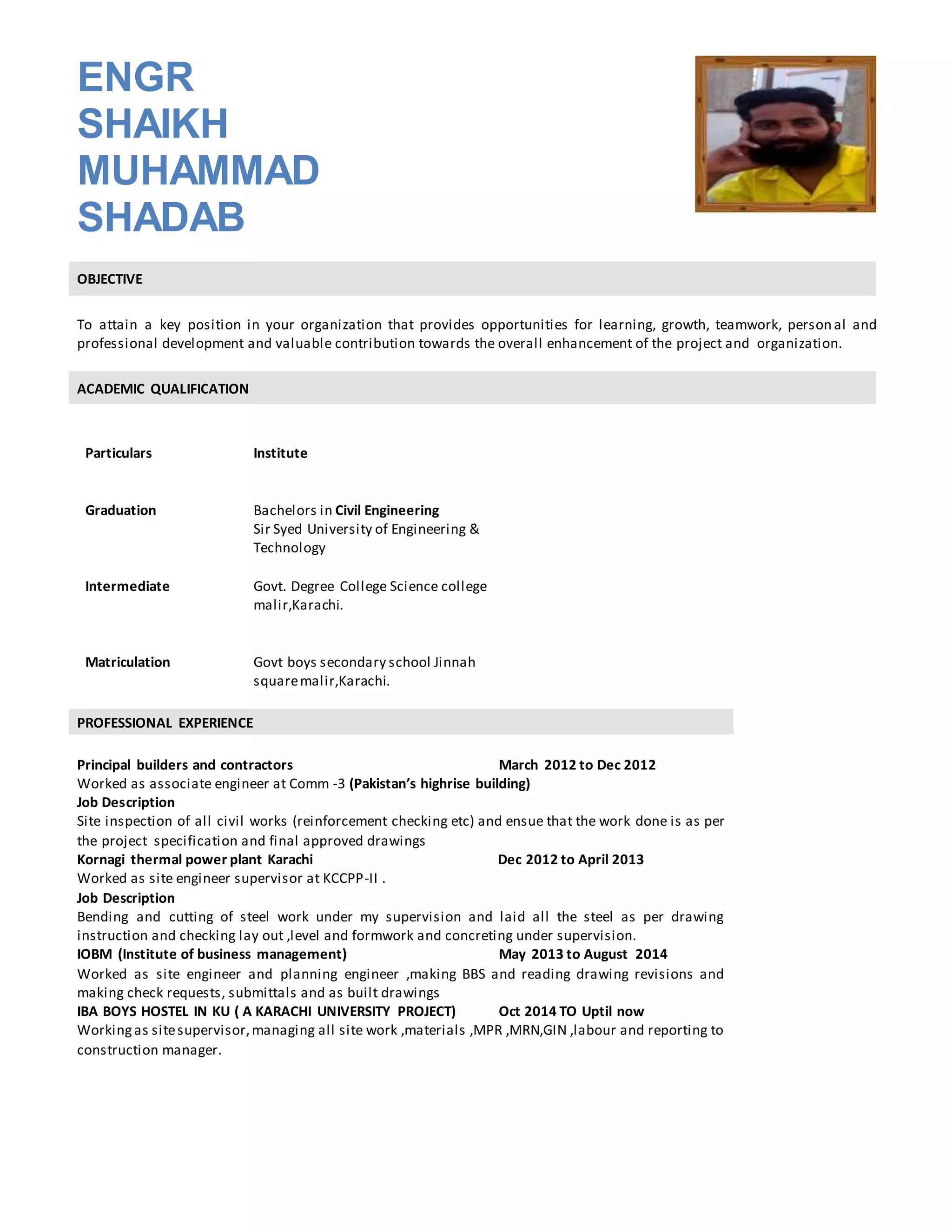 cv shadab shaikh 2015 | PDF cv shadab shaikh 2015 | PDF