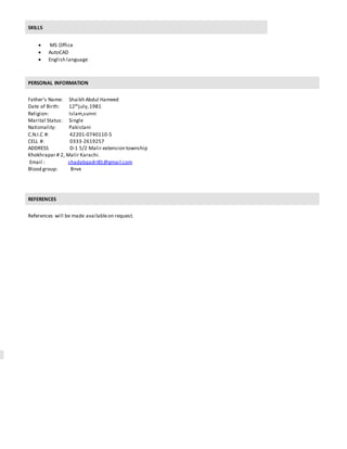 cv shadab shaikh 2015 | DOCX