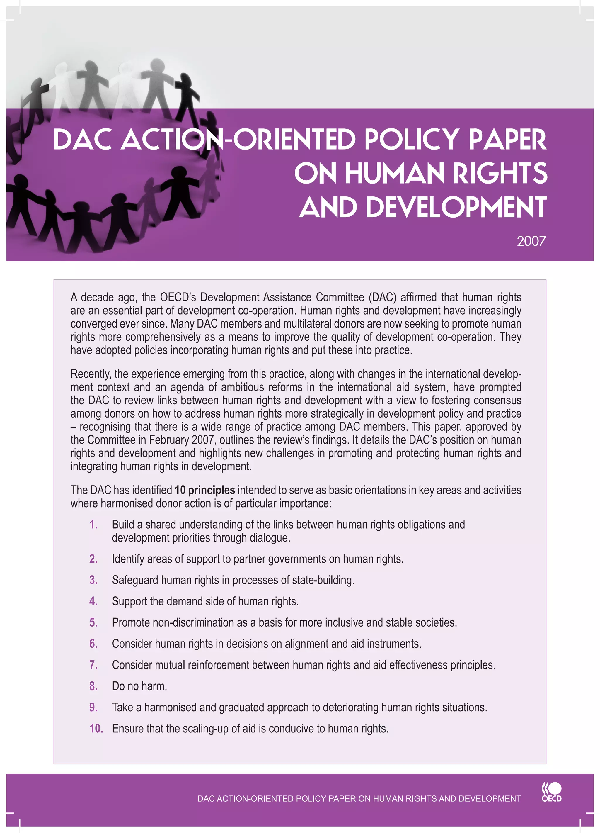 DAC Action oriented policy paper on human rights and development | PDF