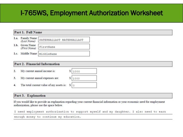 Eligibility Category I 765 H 4 EAD Process | Bay Area Immigration