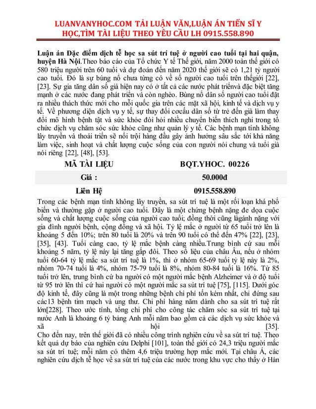 Dac diem dich te hoc sa sut tri tue o nguoi cao tuoi tai hai quan, huyen ha noi | PDF