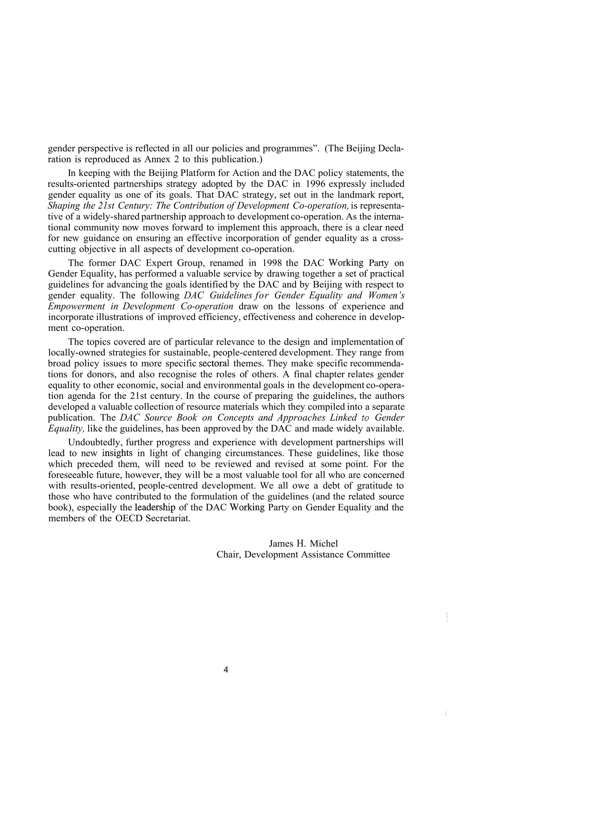 DAC Guidlines for Gender Equality and Women's Empowerment in Development Co-operation | PDF