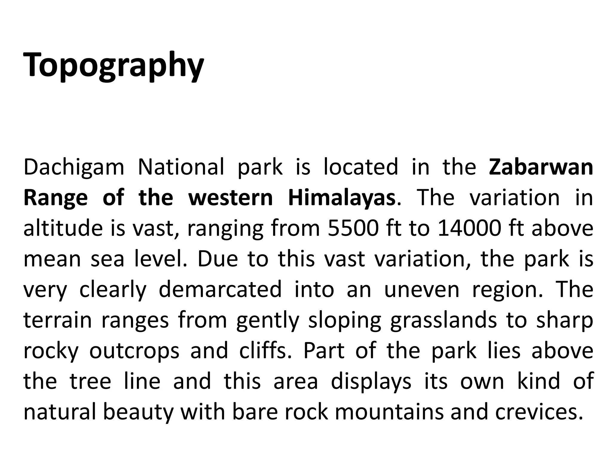 Dachigam national park | PPTX