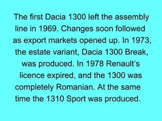 Dacia Renault Car Factory | PPT