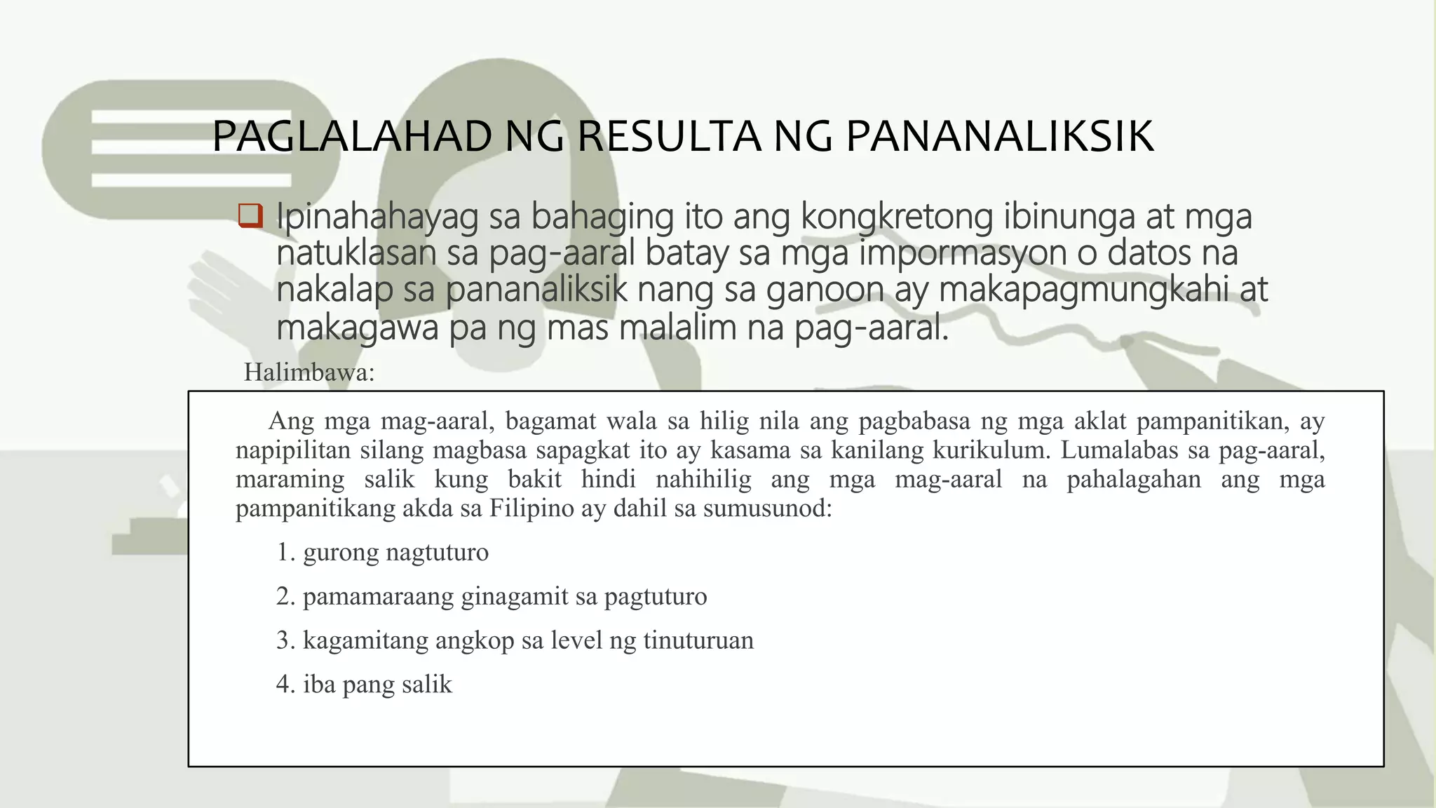 Paglalahad ng Resulta ng Pananaliksik | PPTX