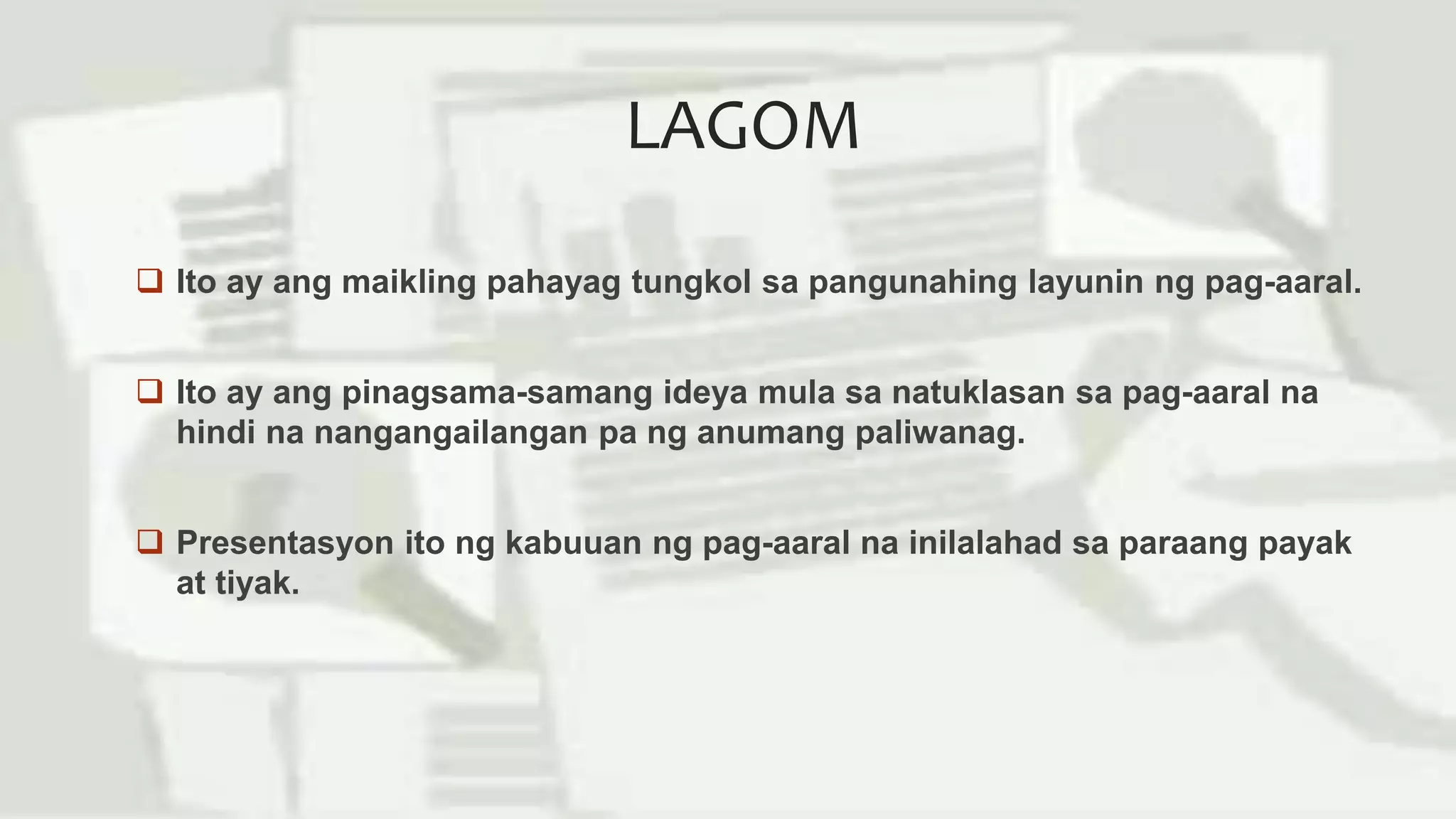 Paglalahad ng Resulta ng Pananaliksik | PPTX