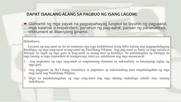 Paglalahad ng Resulta ng Pananaliksik | PPTX