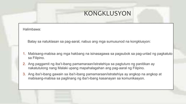 Paglalahad ng Resulta ng Pananaliksik | PPTX