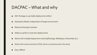 SQL Server Deployments made easy with DACPAC | PPTX
