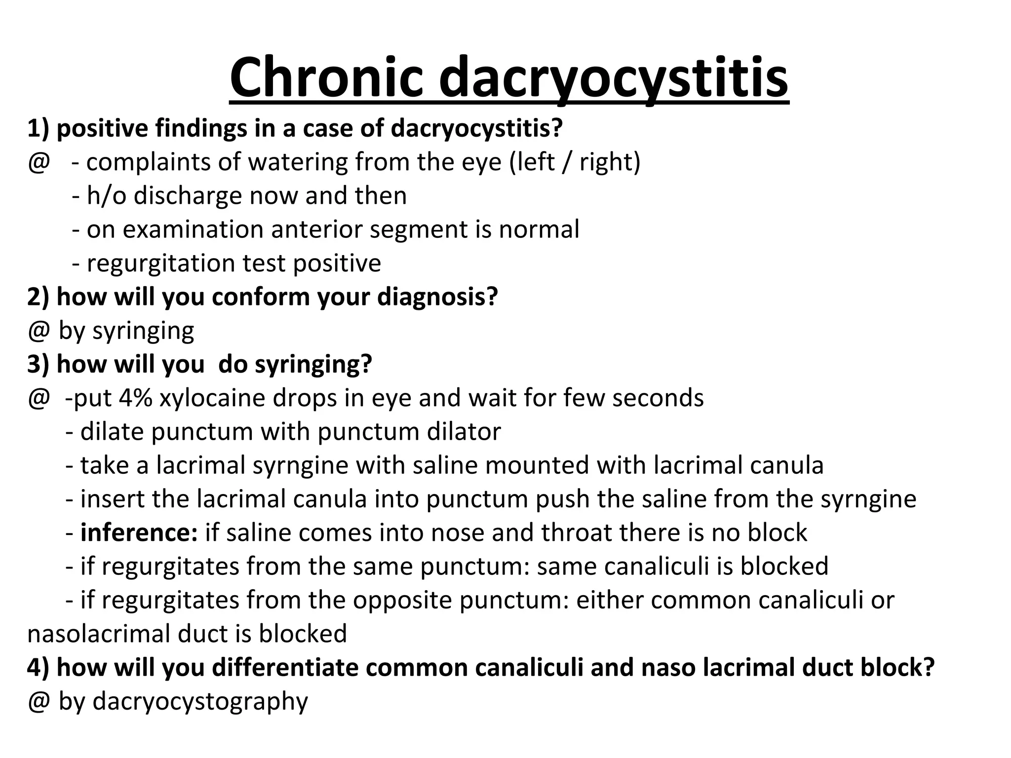 Chronic Dacryocystitis | PPT