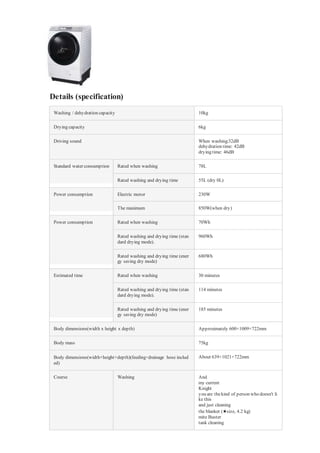 Dac tinh cac loai may giat | PDF