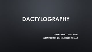 Dactylography is the study of fingerprints in human | PPTX | Crime ...