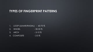 Dactylography is the study of fingerprints in human | PPTX | Crime ...