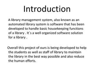 The library management system | PPT
