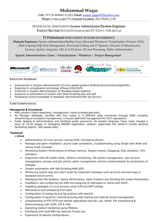 Muhammad Waqas - New cv-12-10-2016 | PDF