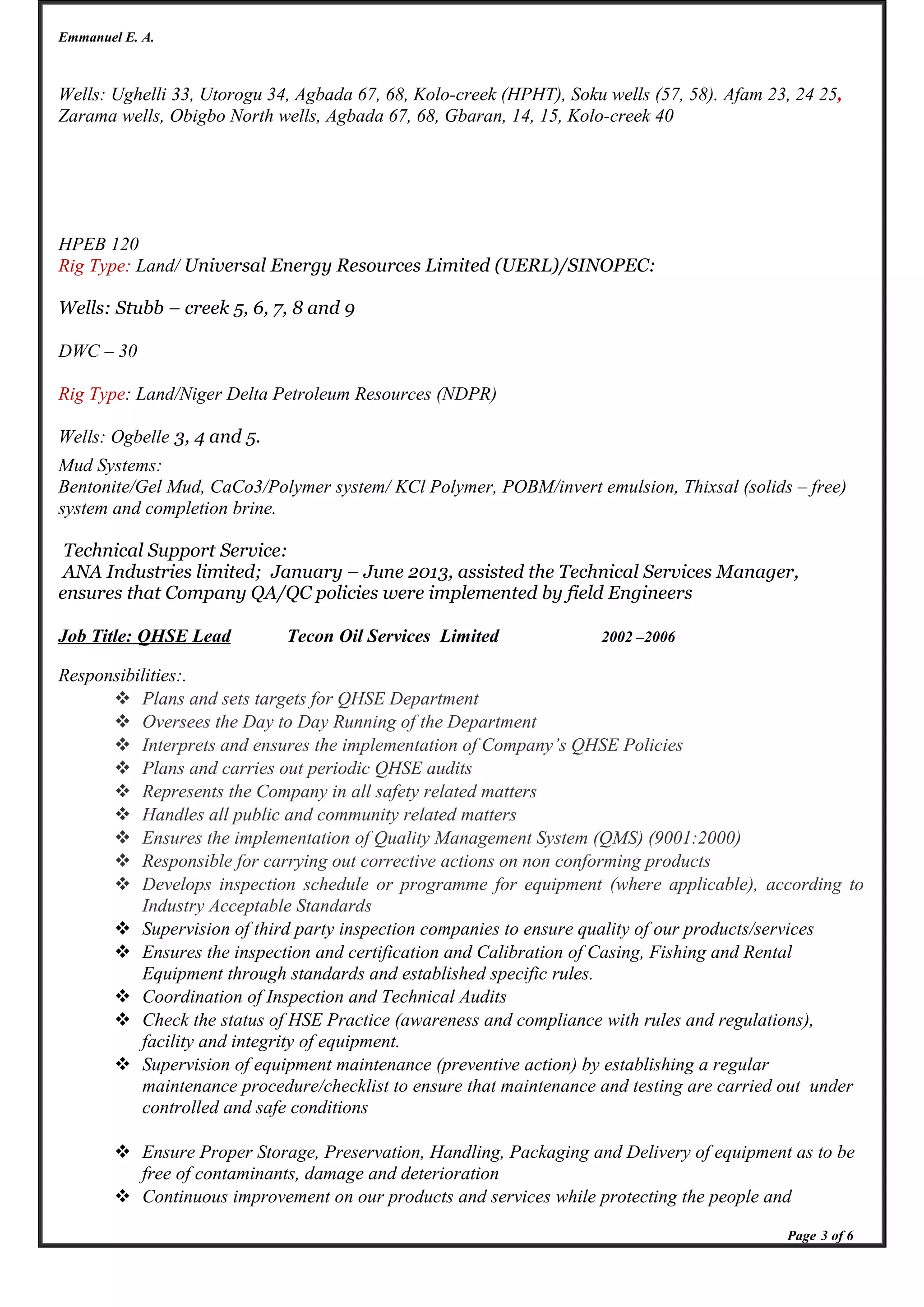 Emmanuel_Resume | DOC | Civil Engineering Industry | Industries