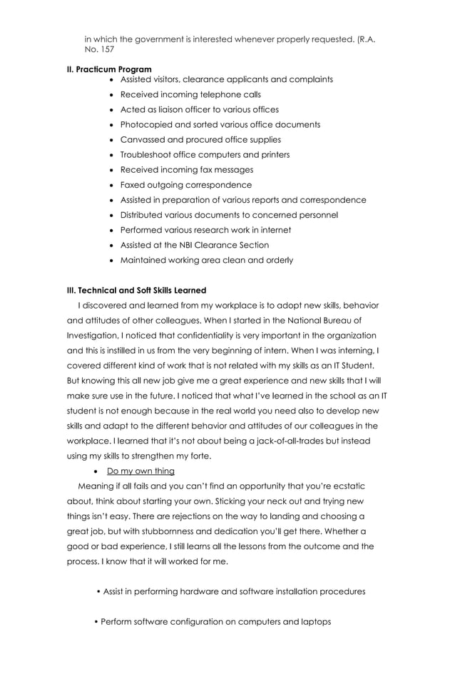 OJT Report-Mark | PDF | IT and Internet Support | Internet