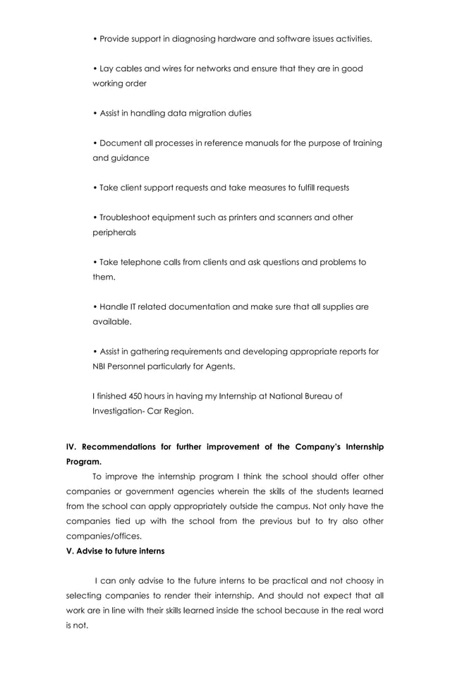 OJT Report-Mark | PDF | IT and Internet Support | Internet