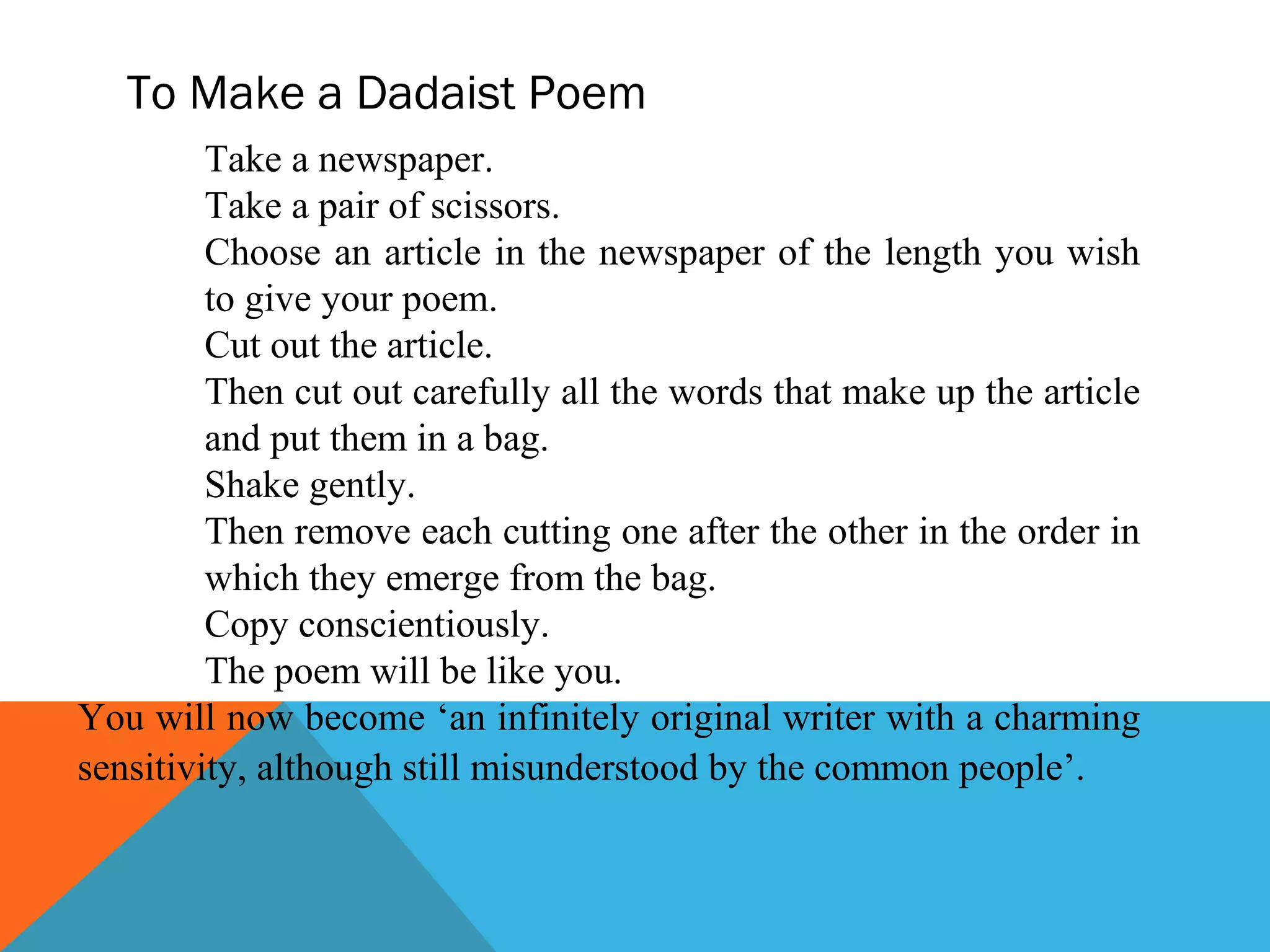 From the Avant Garde to the Digital Vernacular (Dada Redux) | PPT ...
