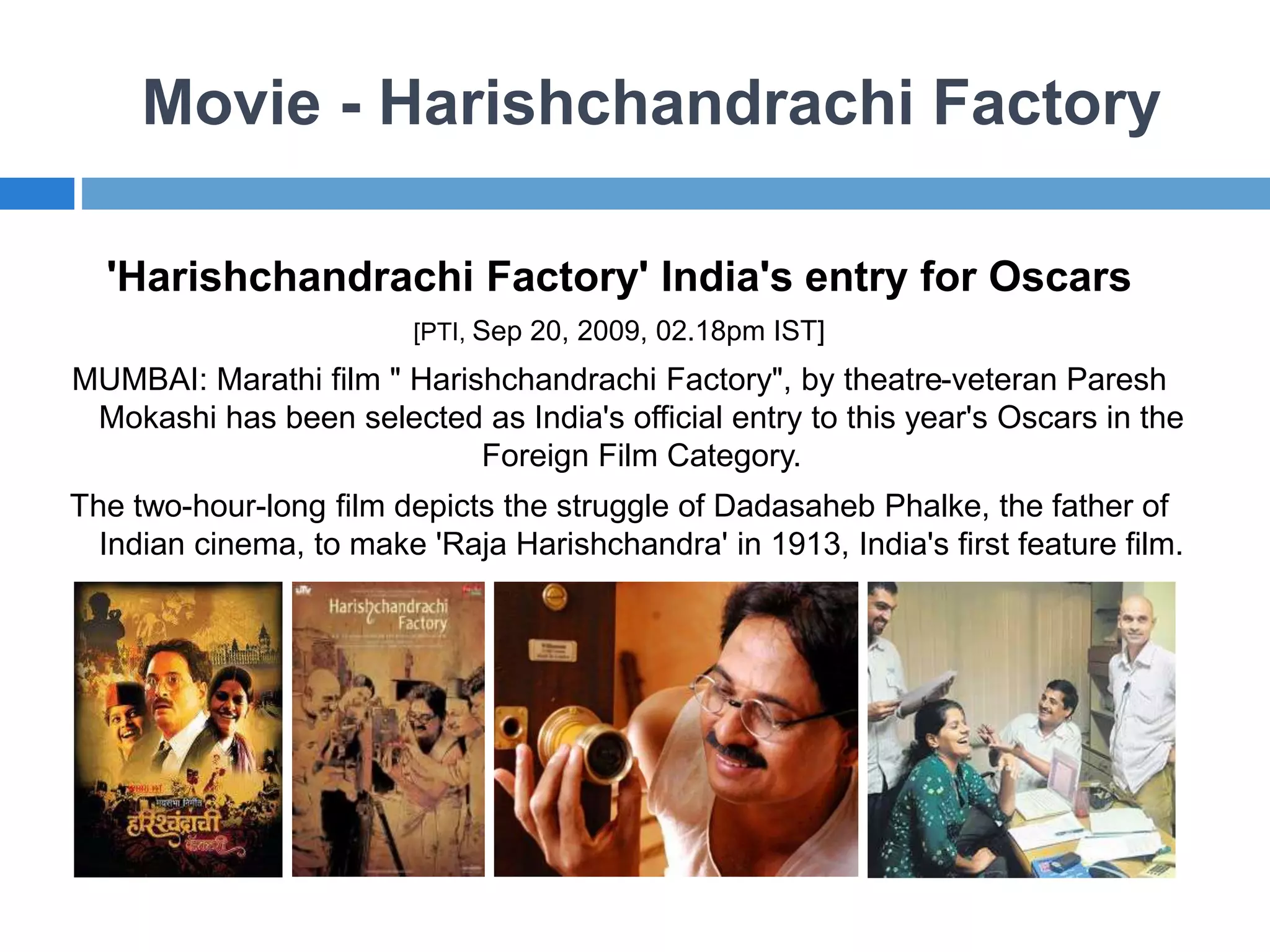 Dadasasheb Phalke (THE FATHER OF INDIAN CINEMA) | PPTX