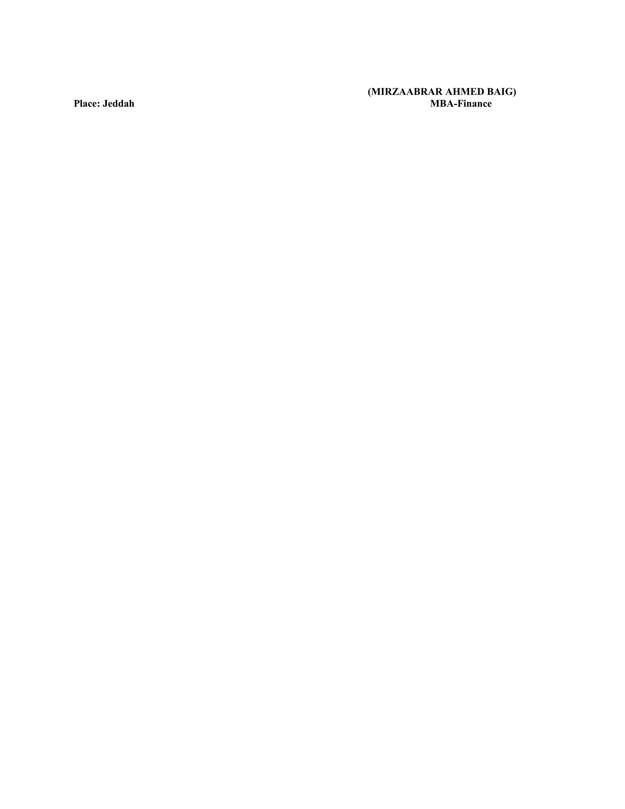 Mirza Abrar Ahmed Baig CV | DOC