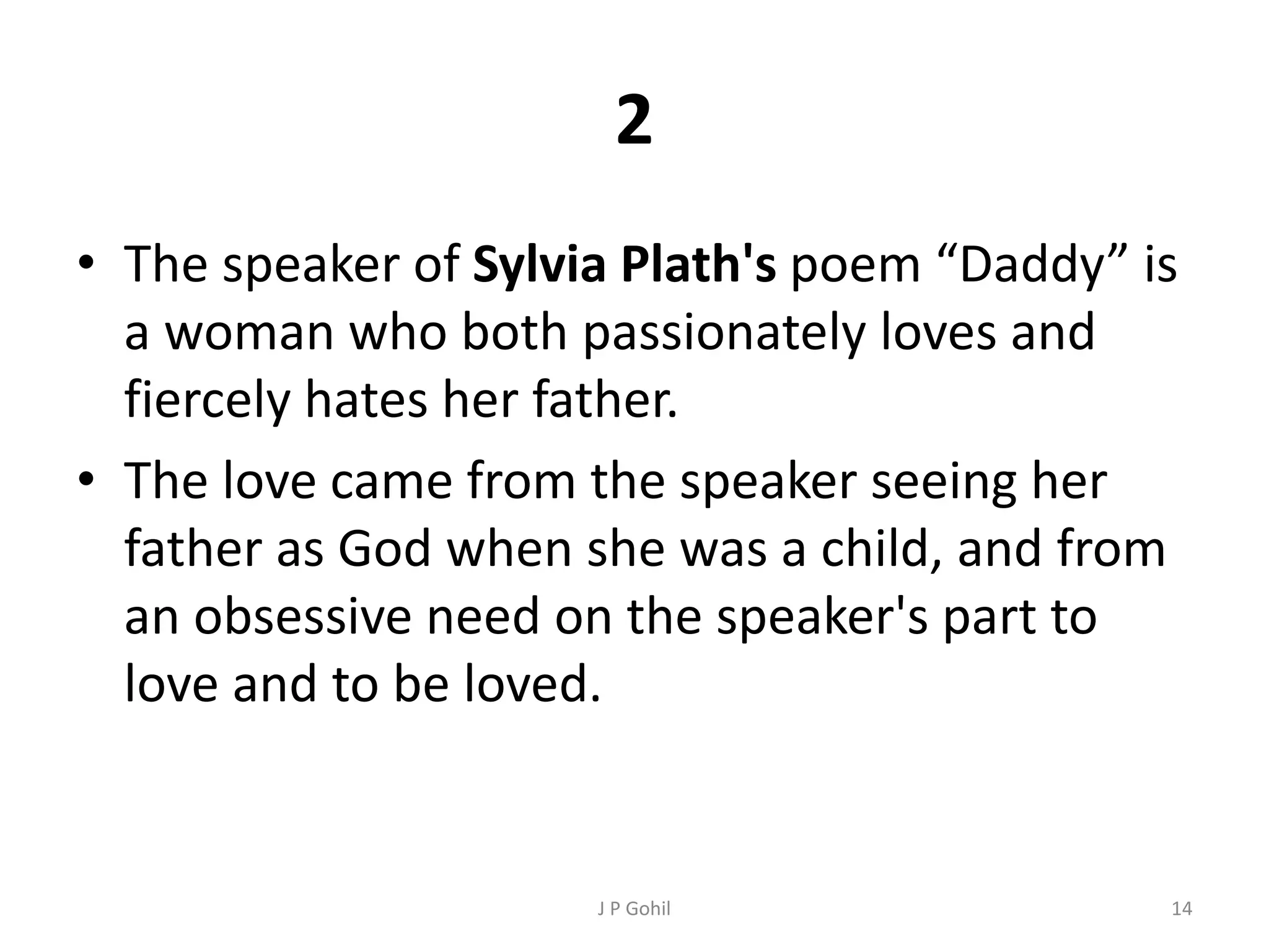 Module-3 American Poetry "Daddy" by Sylvia Plath | PPTX