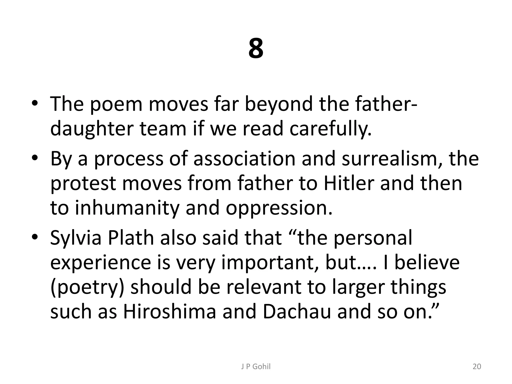 Module-3 American Poetry "Daddy" by Sylvia Plath | PPTX