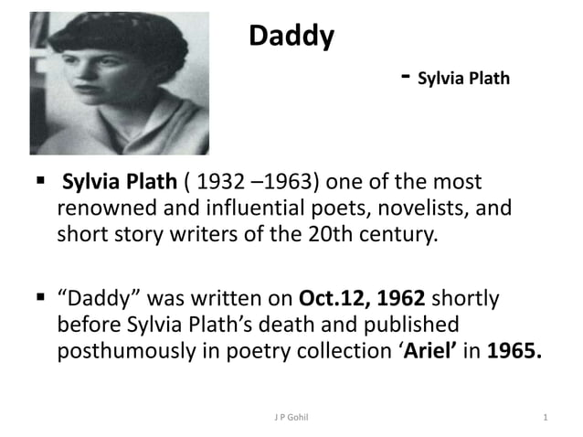 Module-3 American Poetry "Daddy" by Sylvia Plath | PPTX