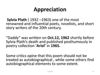 Module-3 American Poetry "Daddy" by Sylvia Plath | PPTX