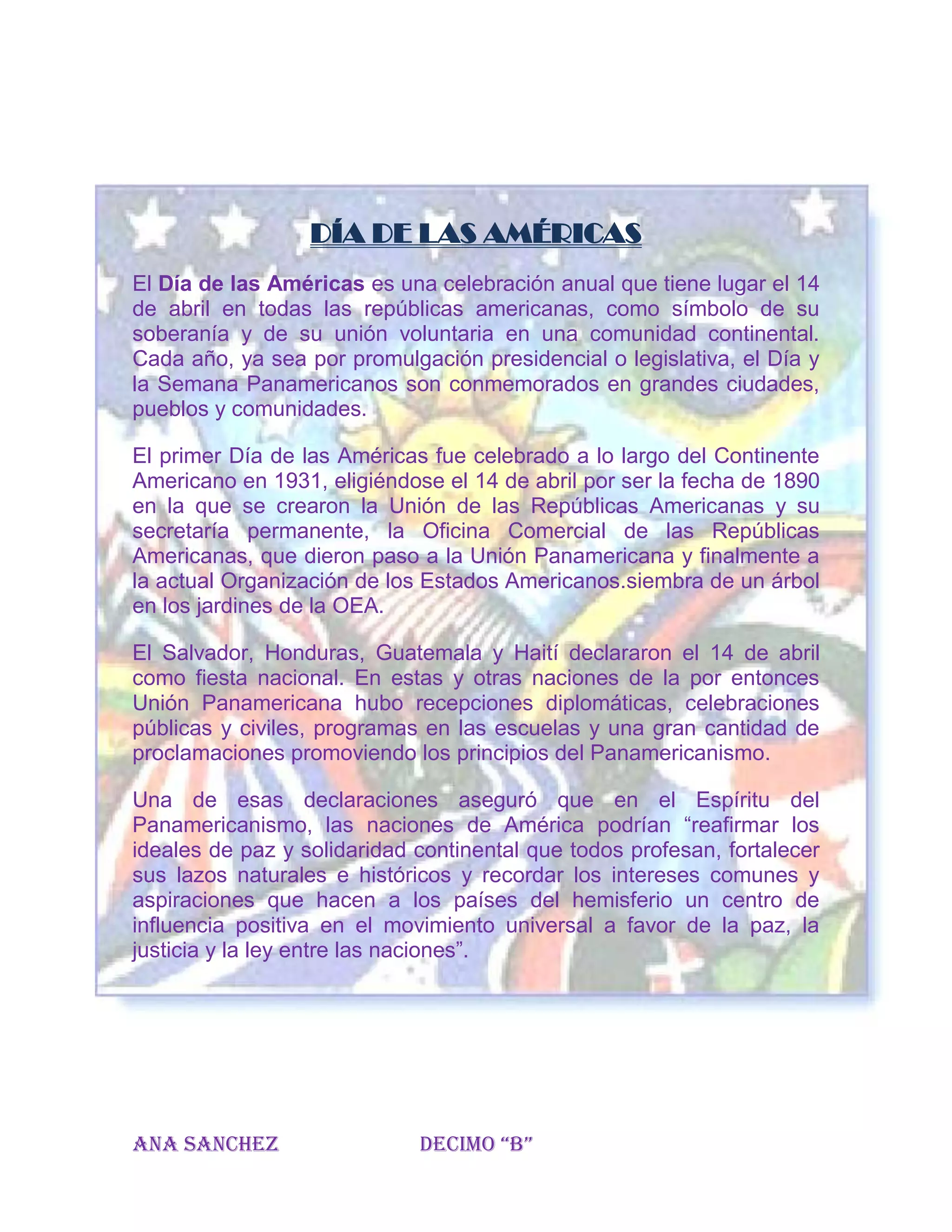 Día de las américas | PDF